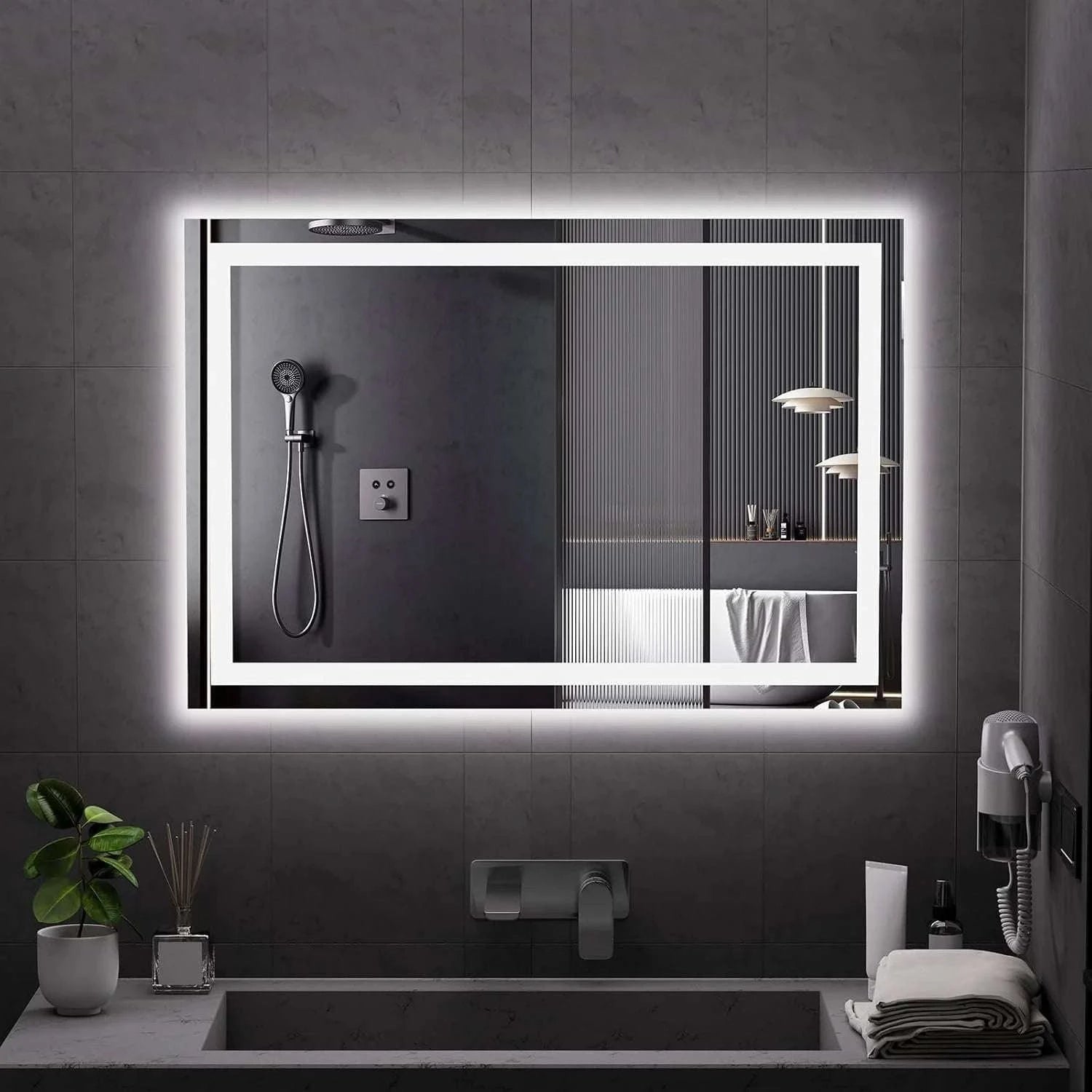 Wholesale LED Bathroom Mirror 20x28 - Shatterproof Tempered Glass | Easly